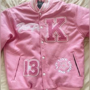 kings Play | Jackets & Coats | Kings Play Brand Pink Varsity Jacket ...